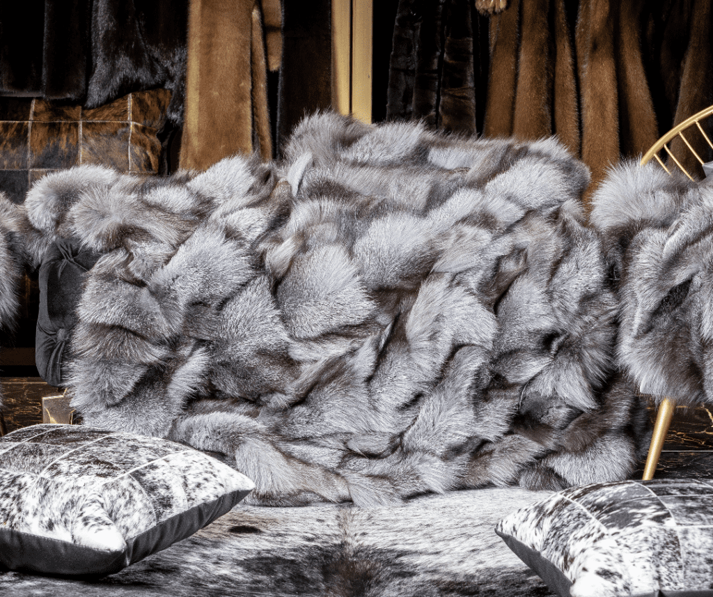 Pelt Silver Fox Fur Blanket - Fur Fashion